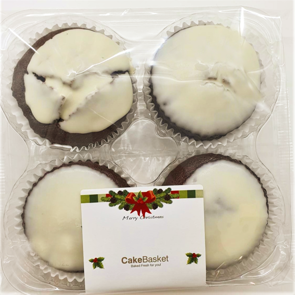 Chocolate White Iced Christmas Muffins - Perfection Foods